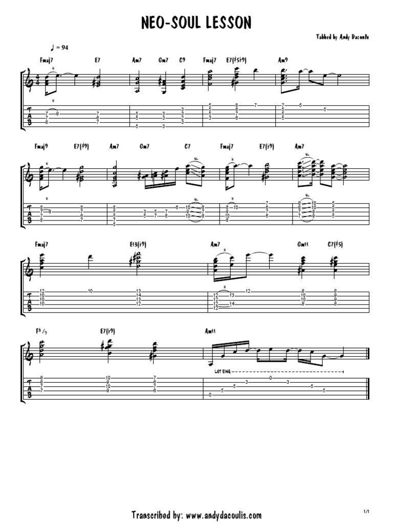 Neo-Soul Guitar Tab Guide | PDF