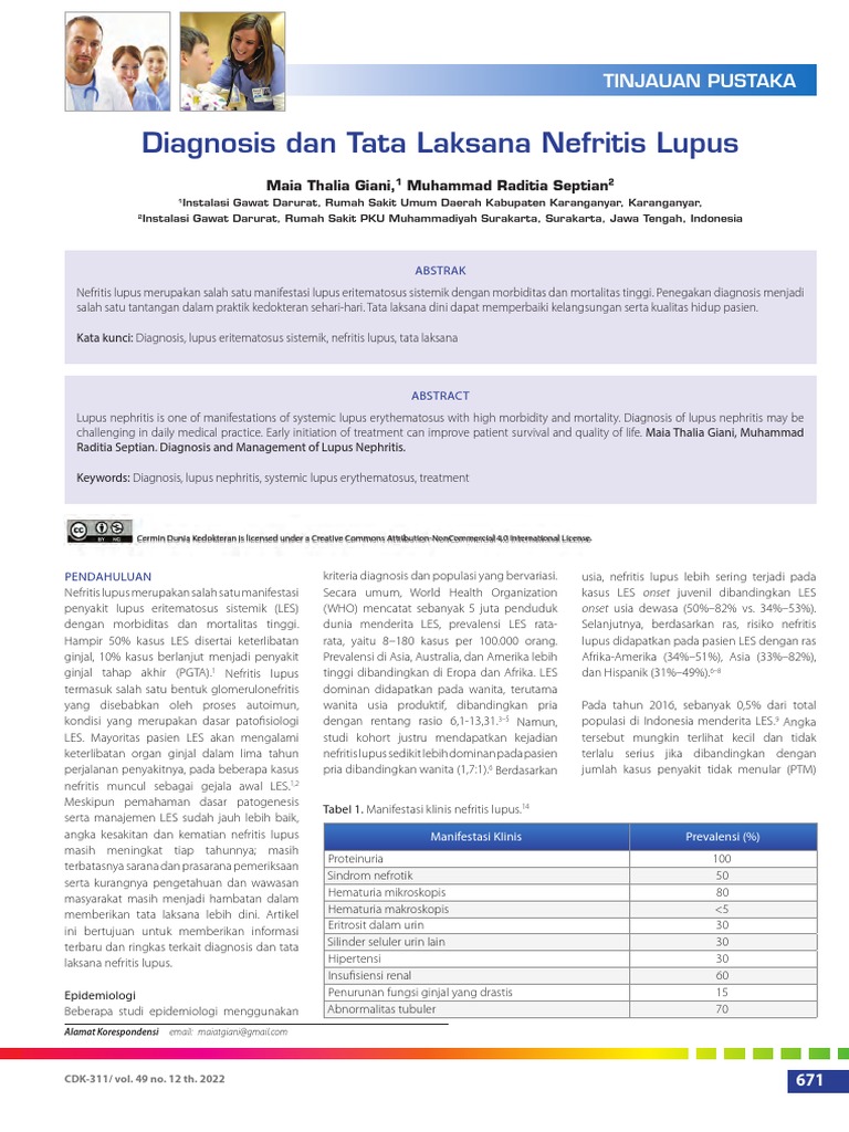 Diagnosis Dan Tata Laksana Nefritis Lupus | PDF