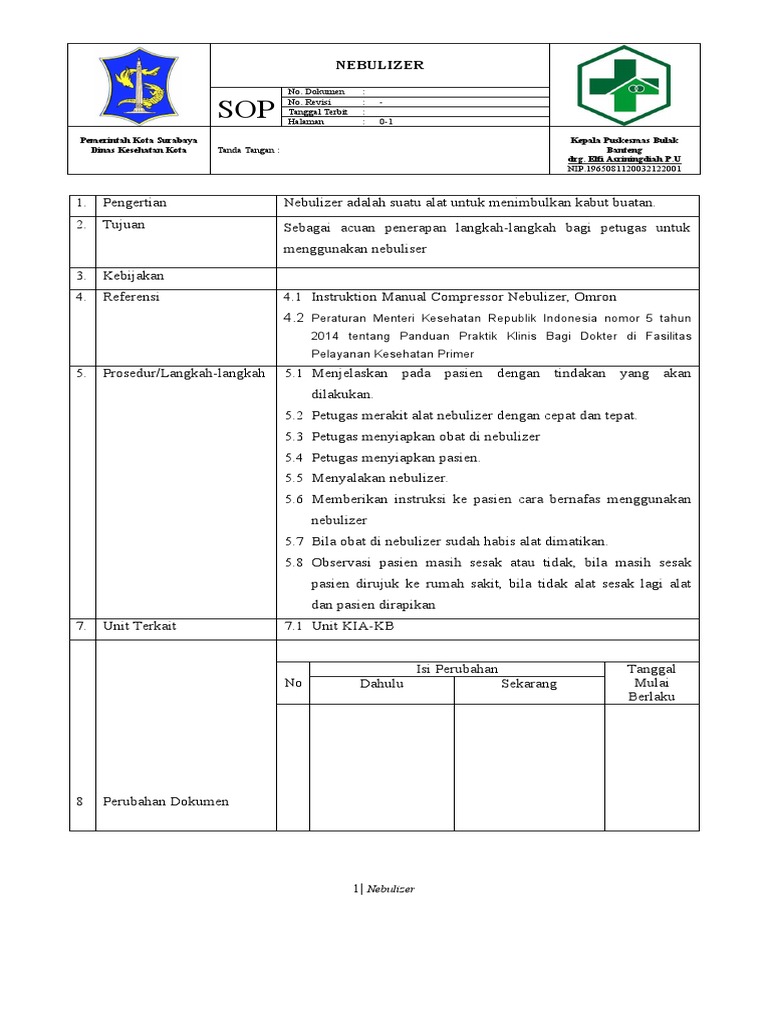 Sop Nebulizer | PDF