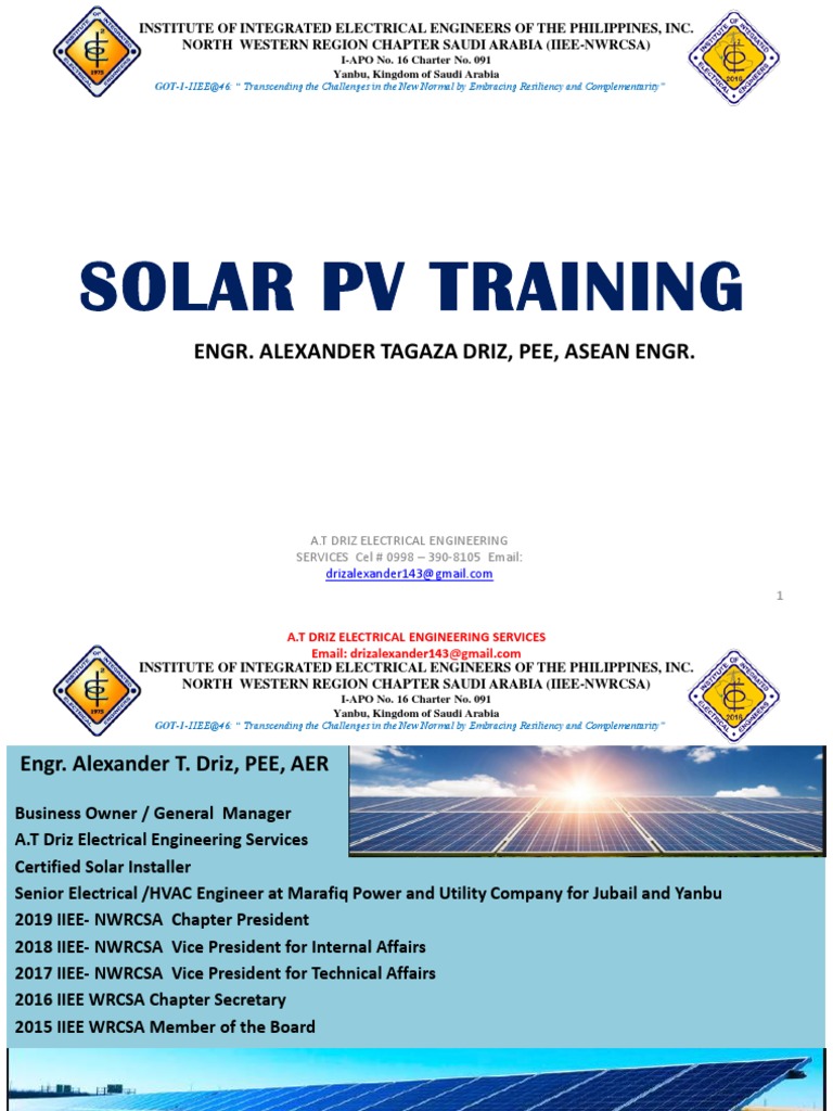 SoLar PV01 PPT IIEE | PDF | Science & Mathematics