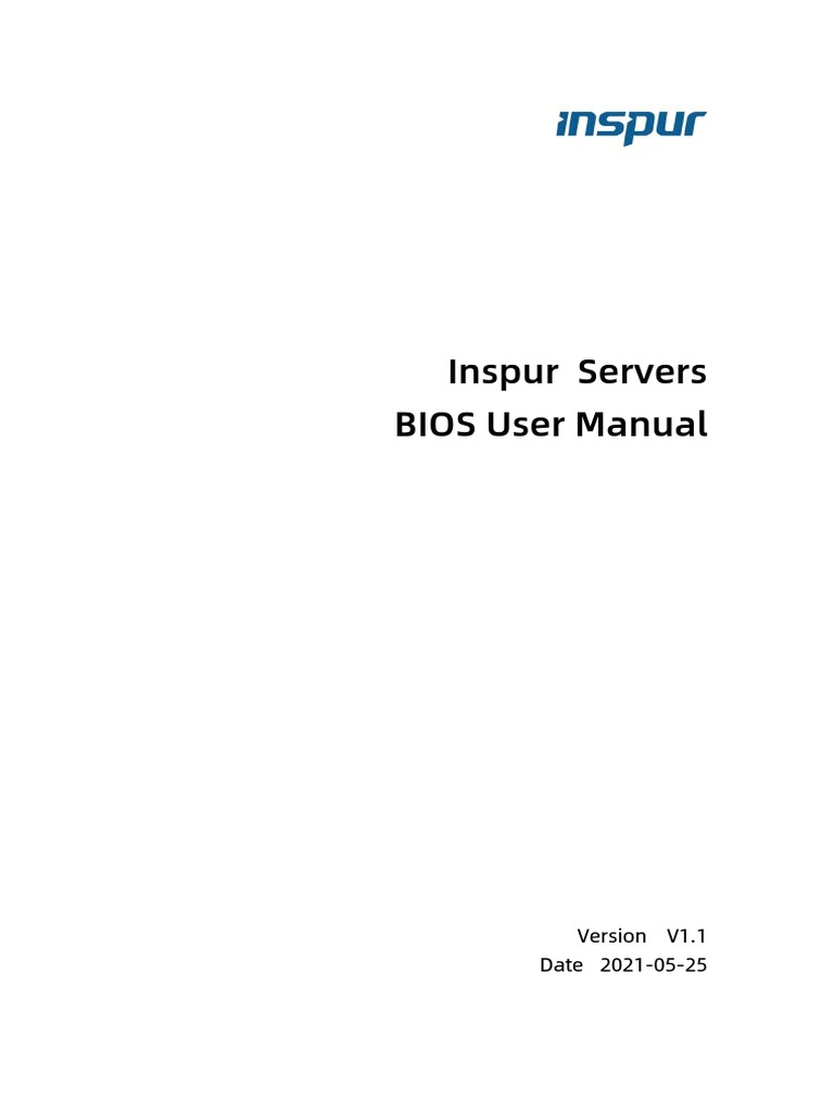 Inspur Server BIOS User Manual V1.1 | PDF | Booting | Ip Address