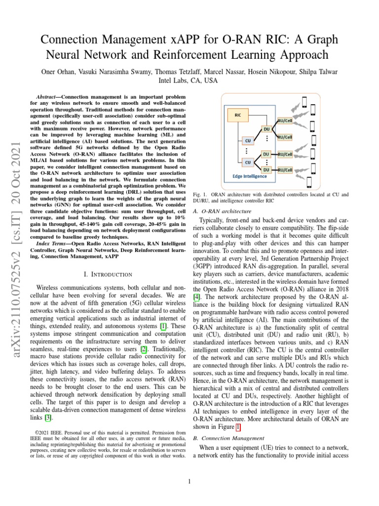 6 Connection Management Xapp For O Ran Ric A Graph Neural Network And Reinforcement Learning