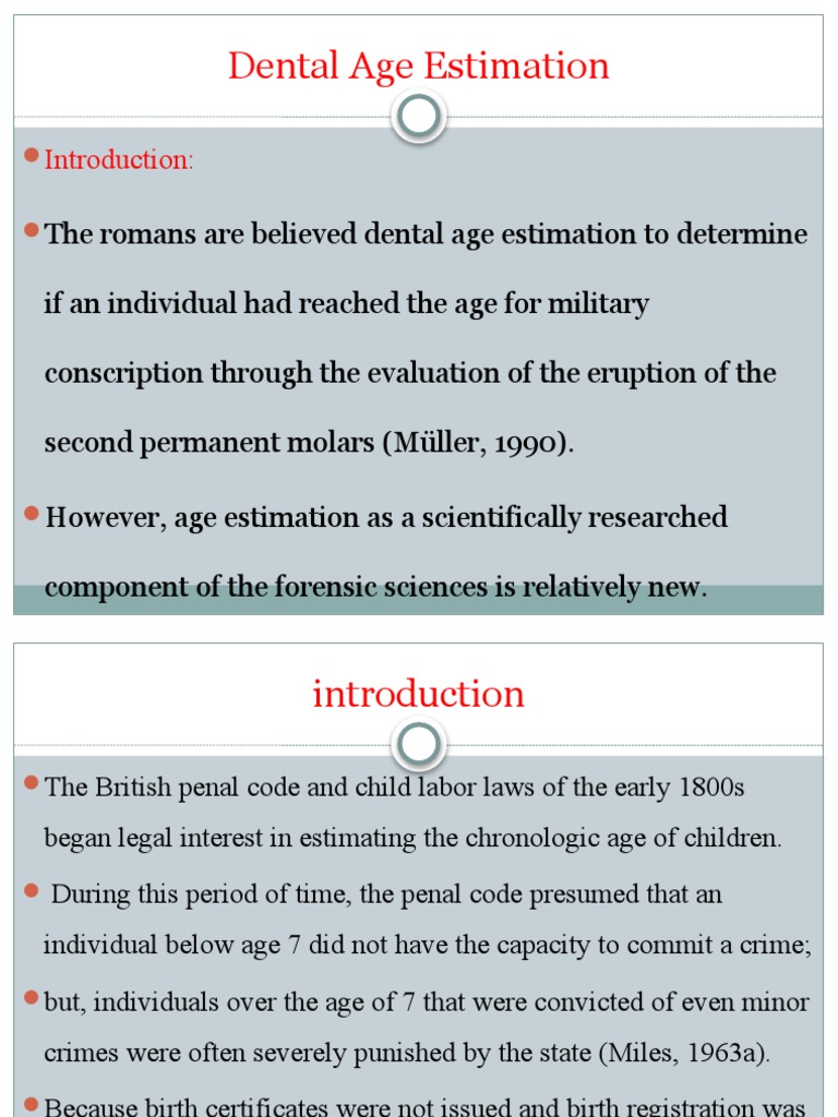 Dental Age Estimation1 | PDF | Tooth Enamel | Tooth