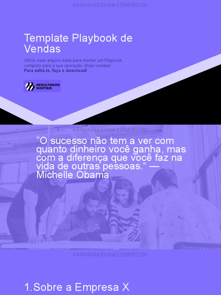 Template Playbook de Vendas - Resultados Digitais | PDF | Gestão de ...