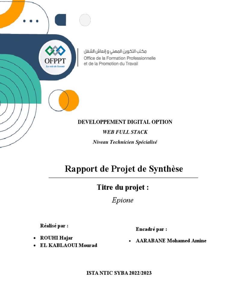 Rapport Epione | PDF | Programmation web | Application