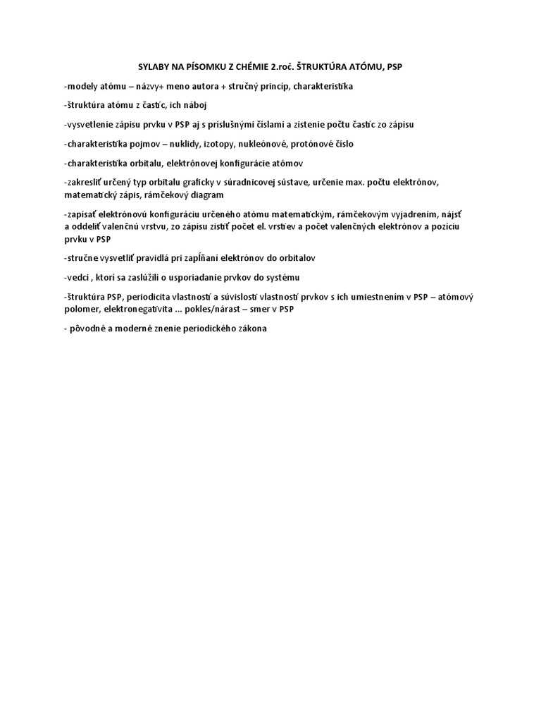 2.SYLABY - ATÓM, PSP CORONA Verzia | PDF