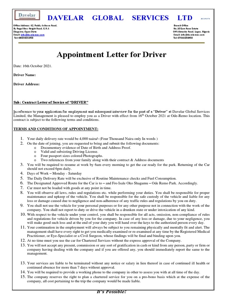 Letter For Driver | PDF | Negligence | Justice