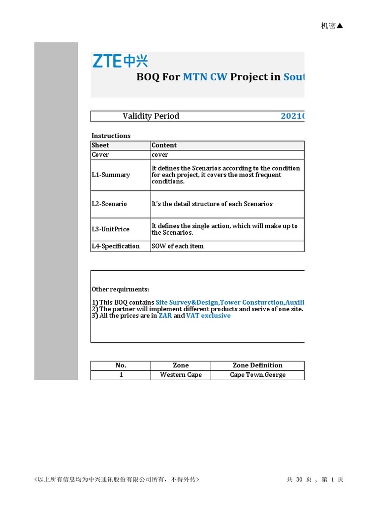 Annex C1 BOQ (Bill of Quantity) | PDF