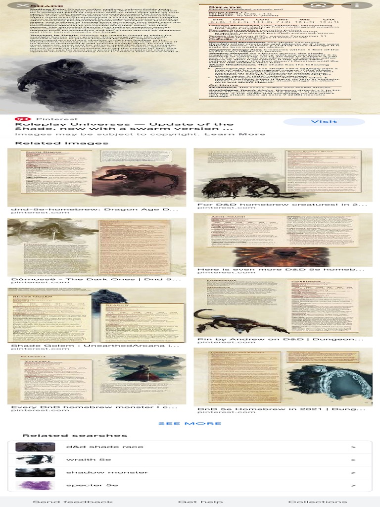 Shade DND 5e - Google Search | PDF