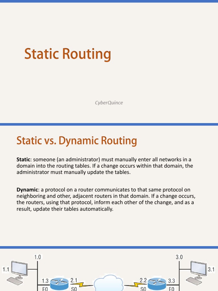 Static vs Dynamic Routing Explained | PDF | Teaching Methods & Materials