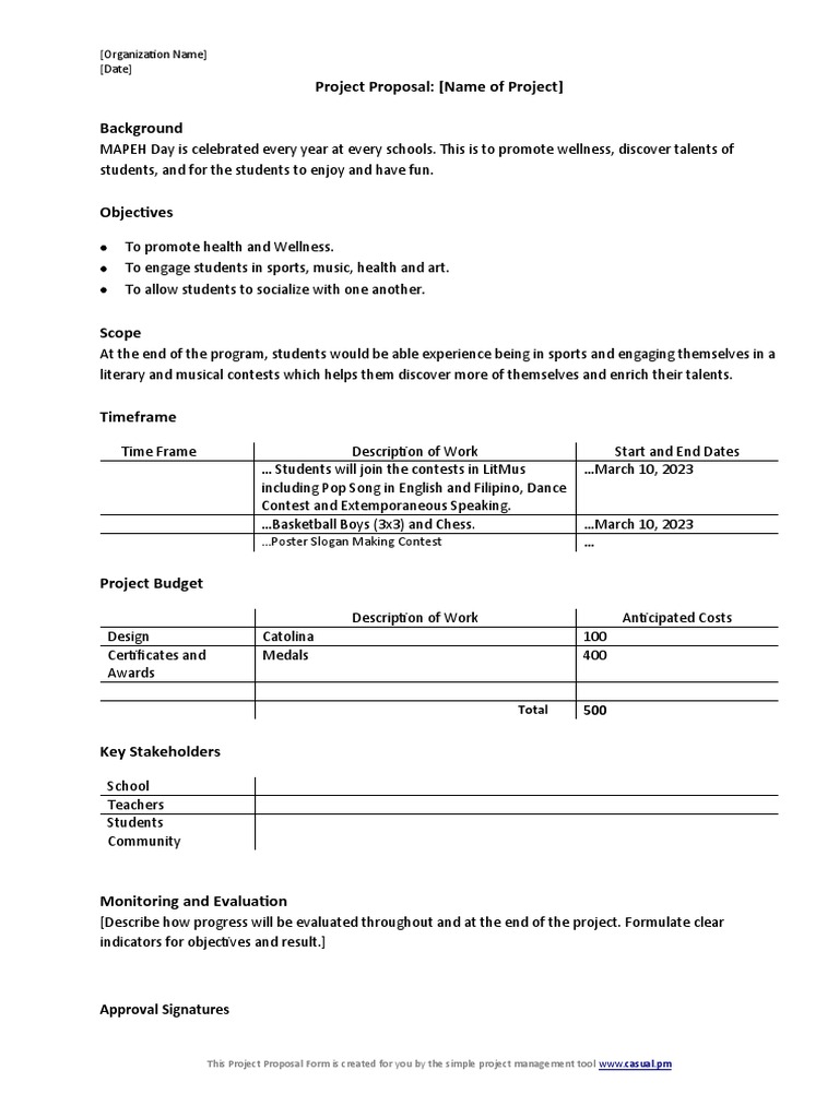 Project Proposal Template | PDF