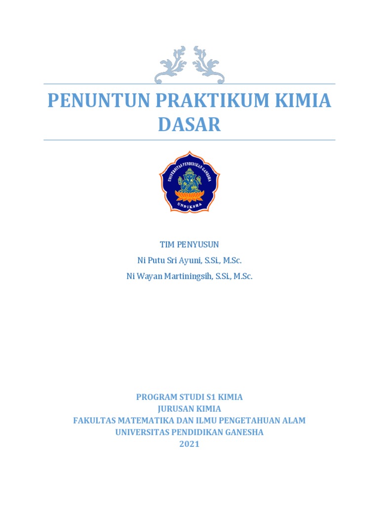 Penuntun Praktikum Kimia Dasar | PDF