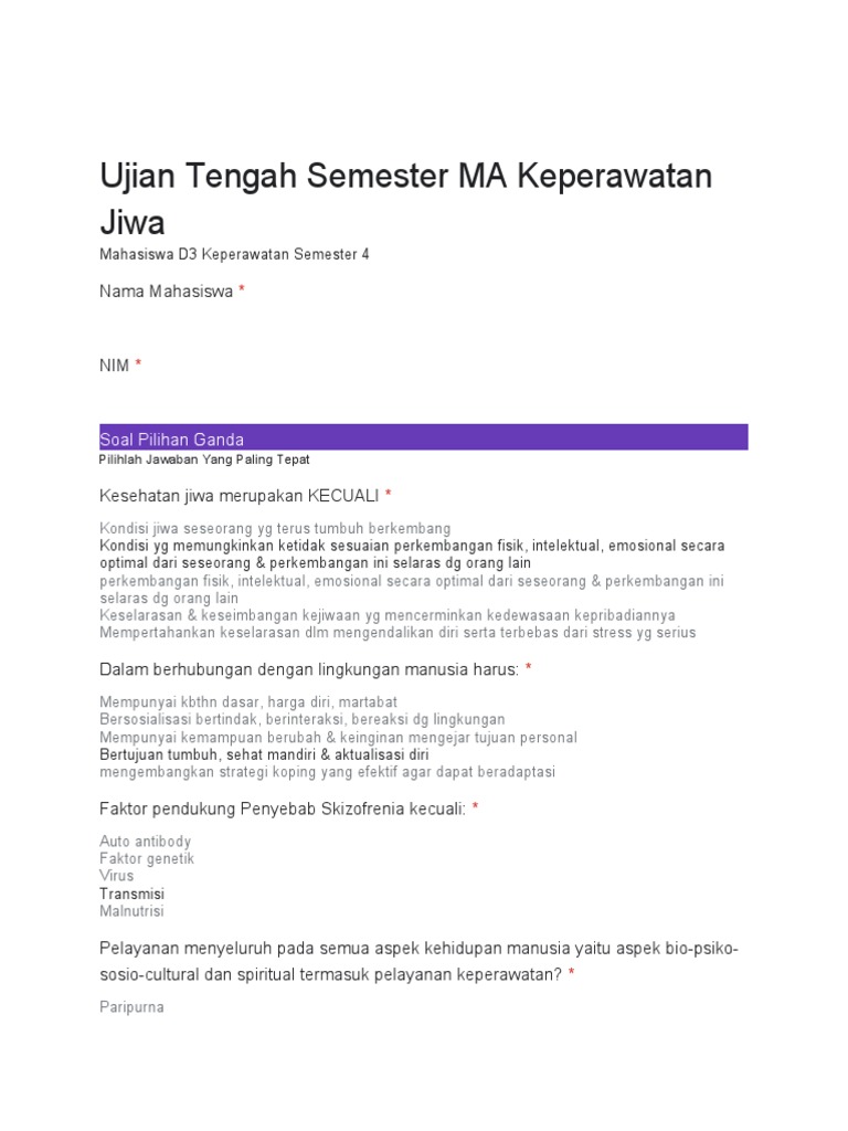 UTS MA Keperawatan Jiwa | PDF