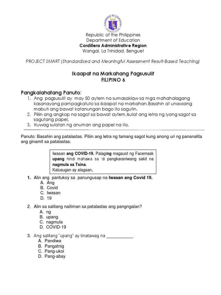 TQ_Q4_Filipino_6 - Florida Valenzuela - ROSEMARIE YANGKIN | PDF