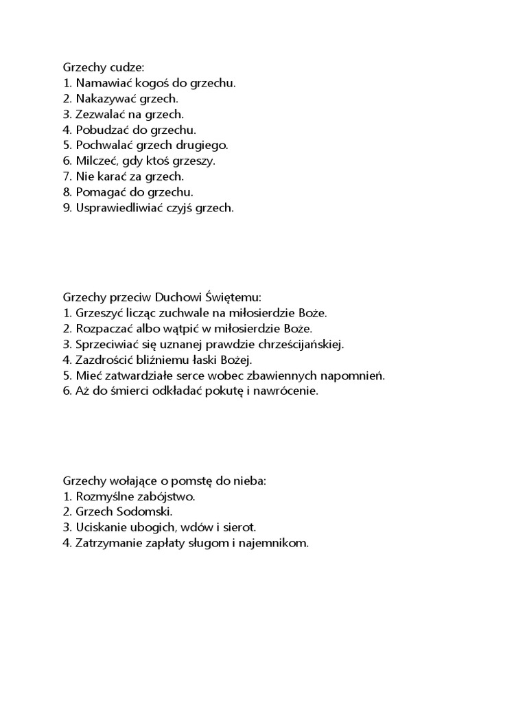 Grzechy - Notatka Z 28.10.2020r. | PDF