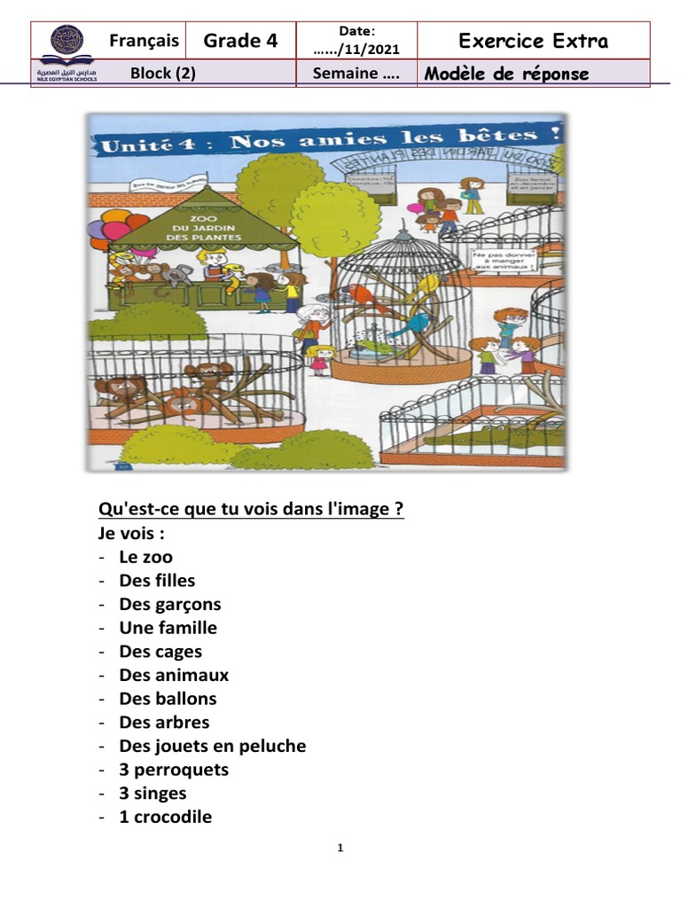 Grade 4 Exercices Extra 1 - Modele de Reponse | PDF | Organismes ...
