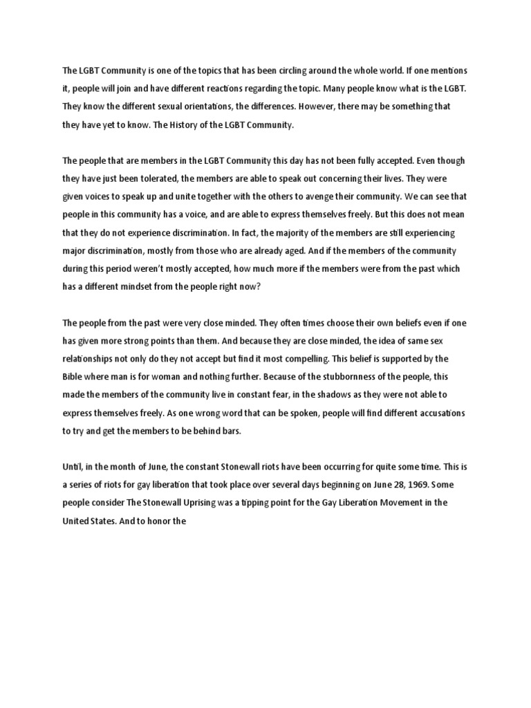 LGBT Eng Essay | PDF | Social Science