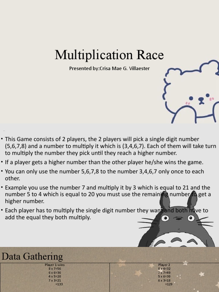 Multiplication Race | PDF | Elementary Mathematics | Communication