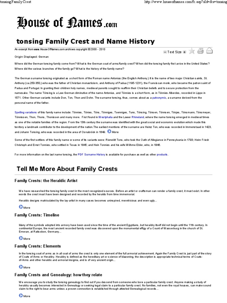 Tonsing Family Crest | PDF | Heraldry | Symbols