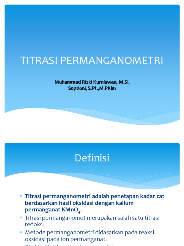 Titrasi Permanganometri - Pert 7 | PDF
