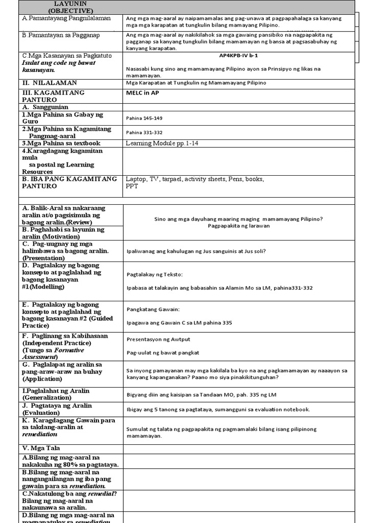 Isulat Ang Code NG Bawat Kasanayan.: A.Pamantayang Pangnilalaman B.Pamantayan Sa Pagganap C.Mga ...