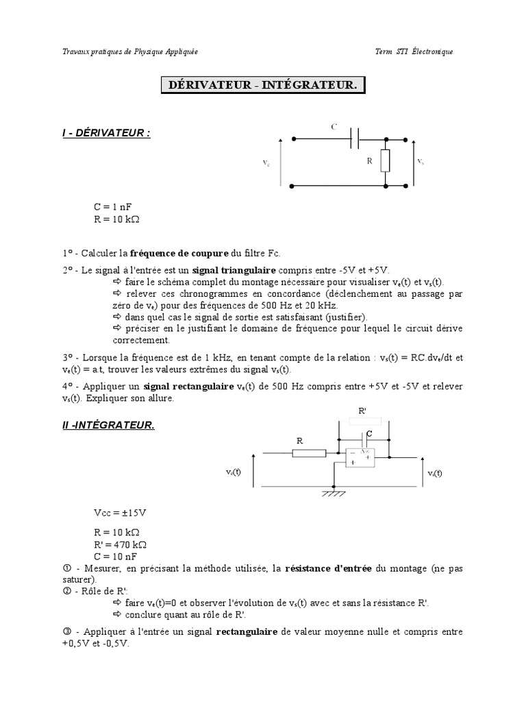 Derivateur Integrateur | PDF