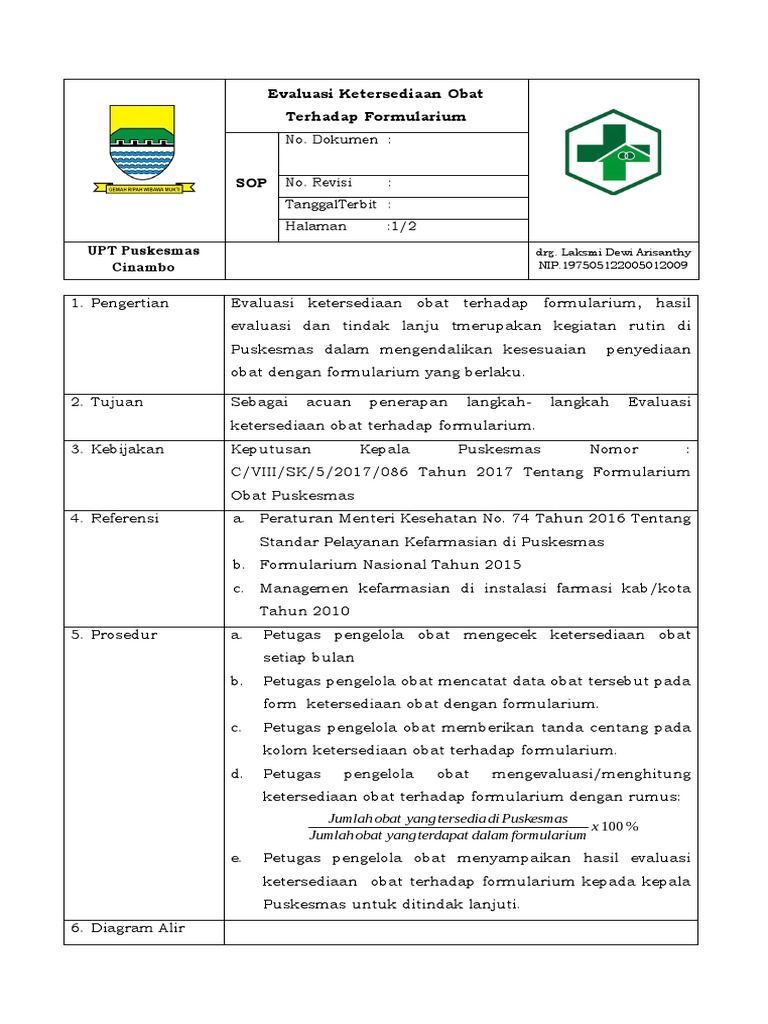 Evaluasi Ketersediaan Obat Terhadap Formularium Pdf