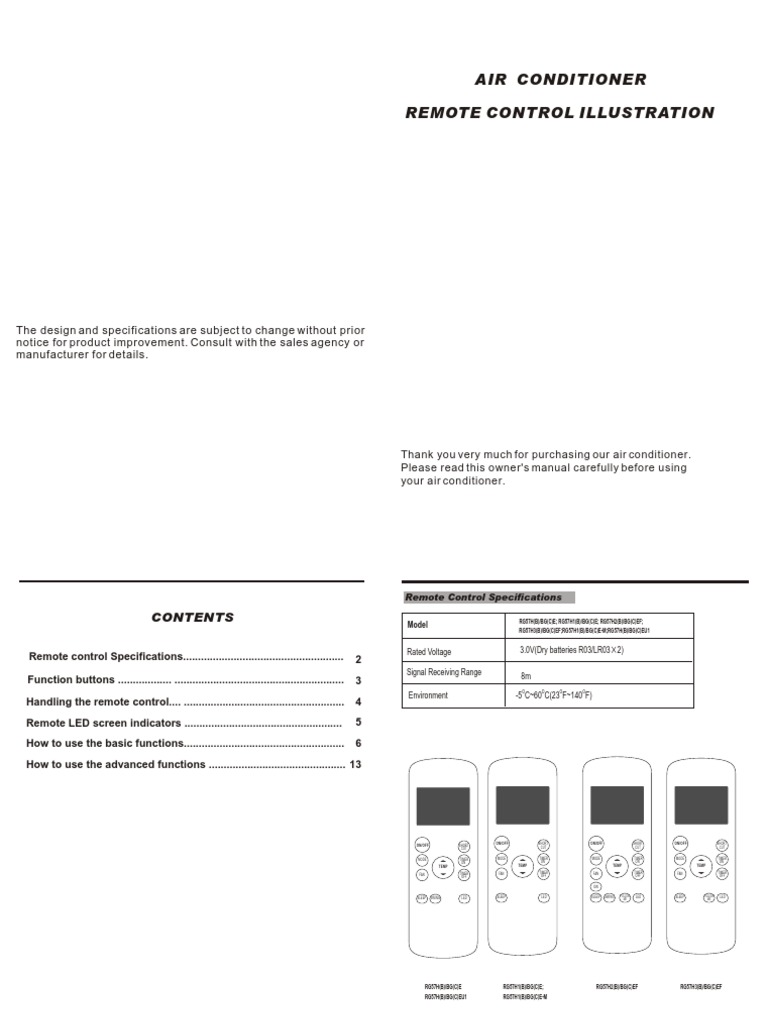 Remote Manual-RG57 (B) English Portable | PDF