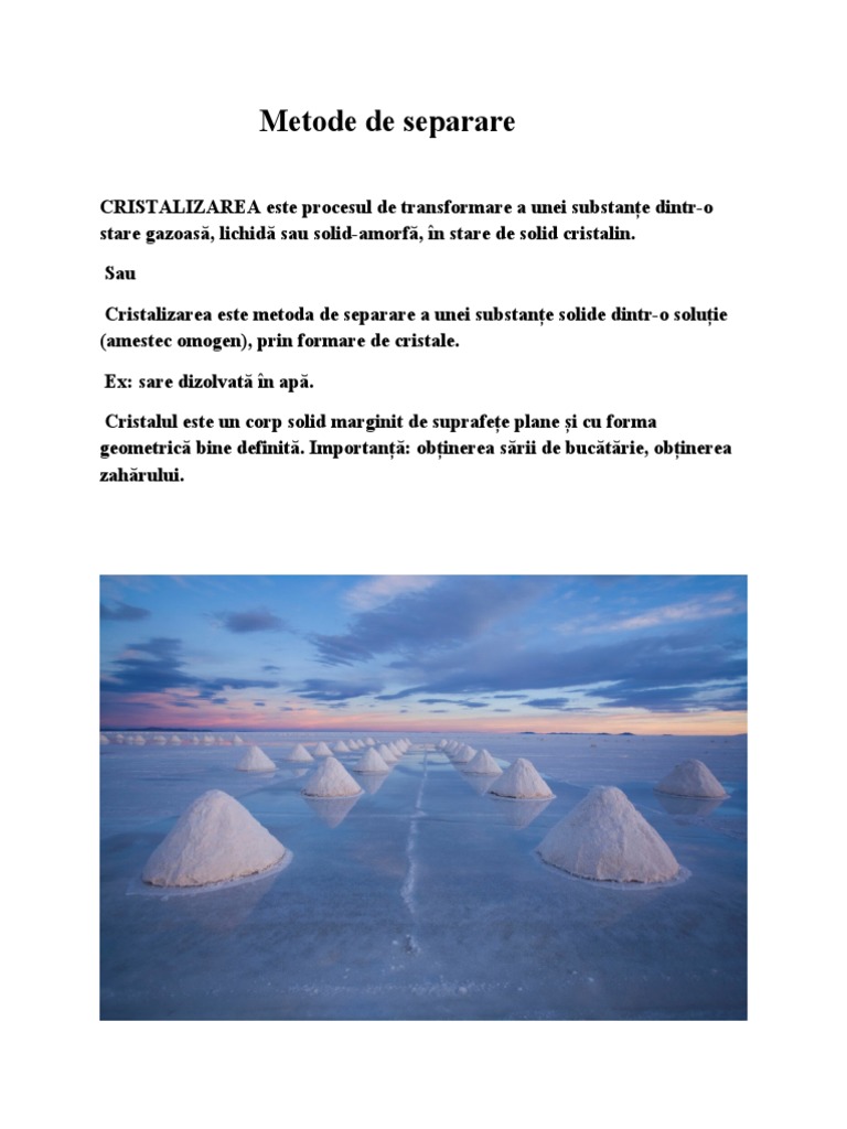 Metode de Separare, Distilare Si Cristalizare, Explicatii | PDF
