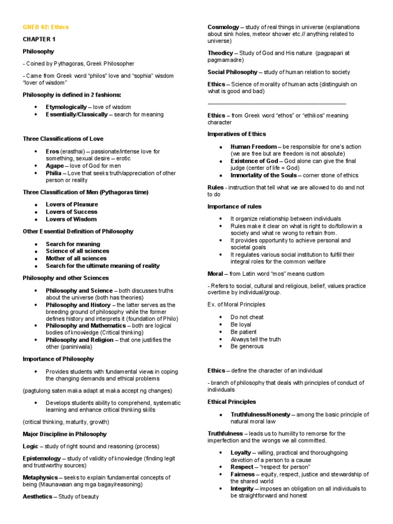 Gned 02 Reviewer | PDF | Morality | Reason