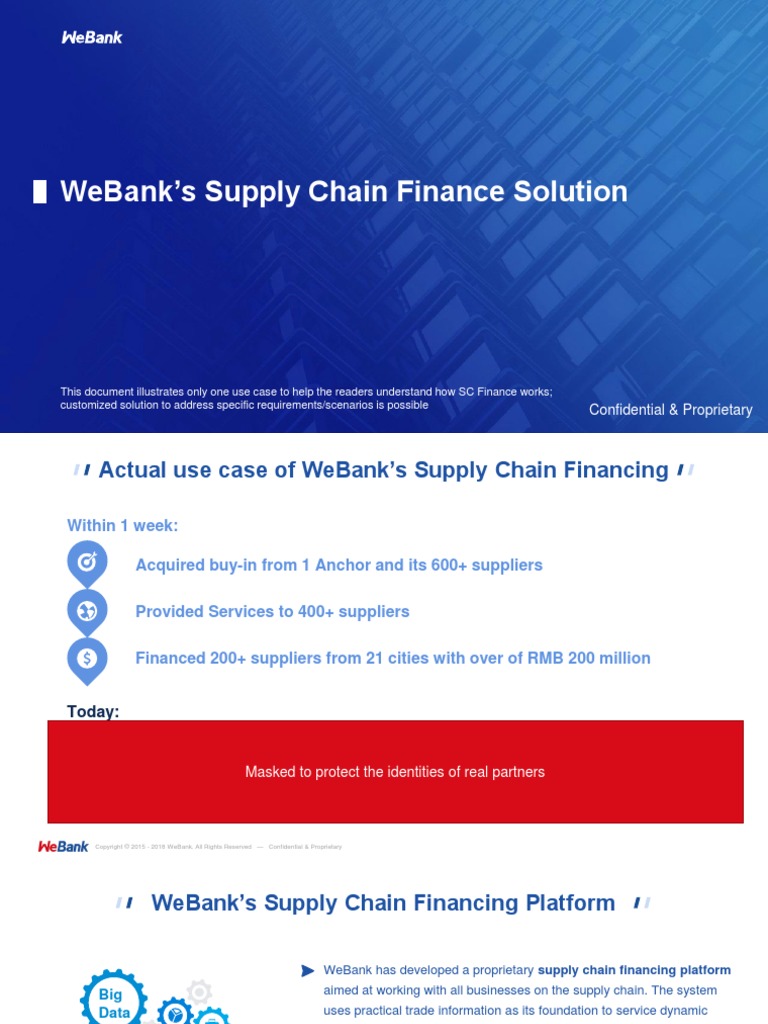 Webank'S Supply Chain Finance Solution: Confidential & Proprietary ...