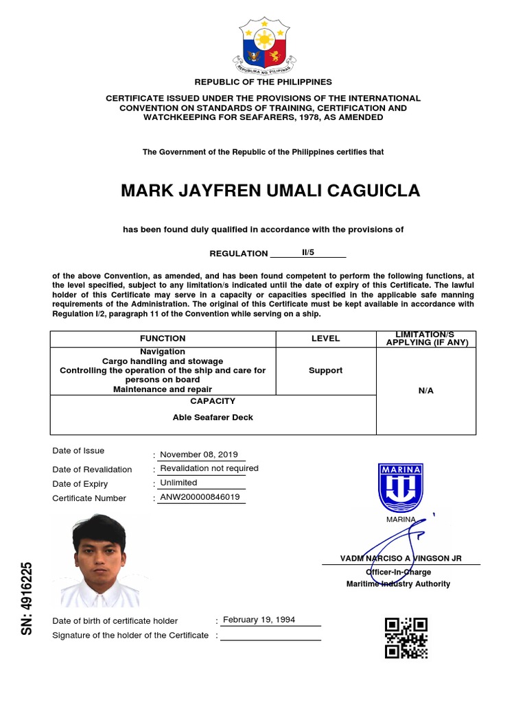 Mark Jayfren Umali Caguicla | PDF | Shipping | Water Transport