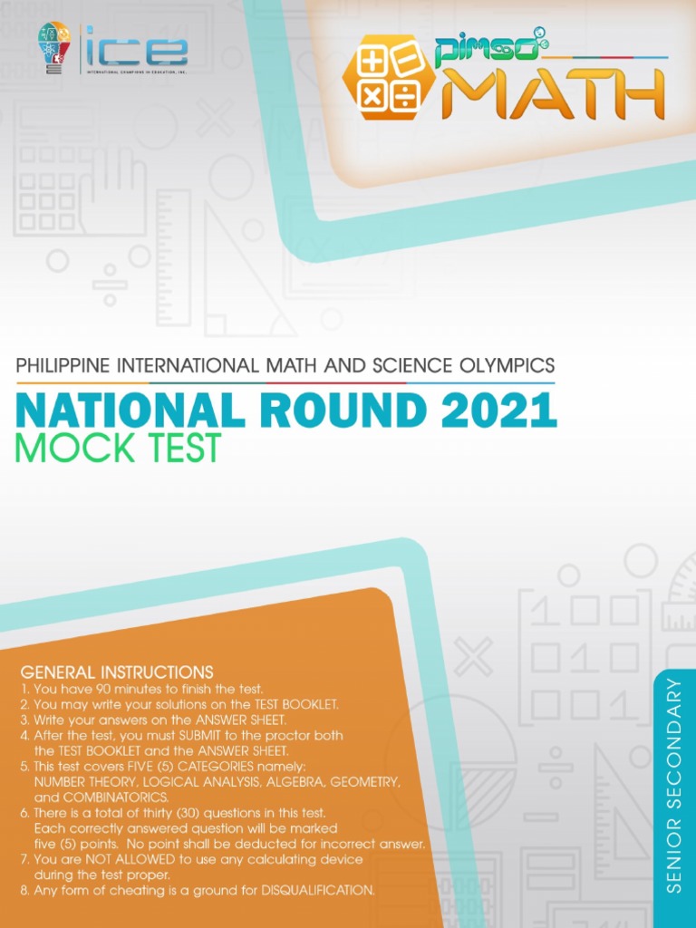 Senior Secondary Mock Test Pimso | PDF | Circle | Triangle