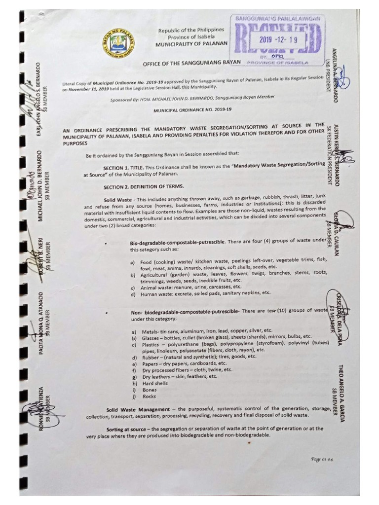 Municipal Ordinance No. 2019 19 | PDF