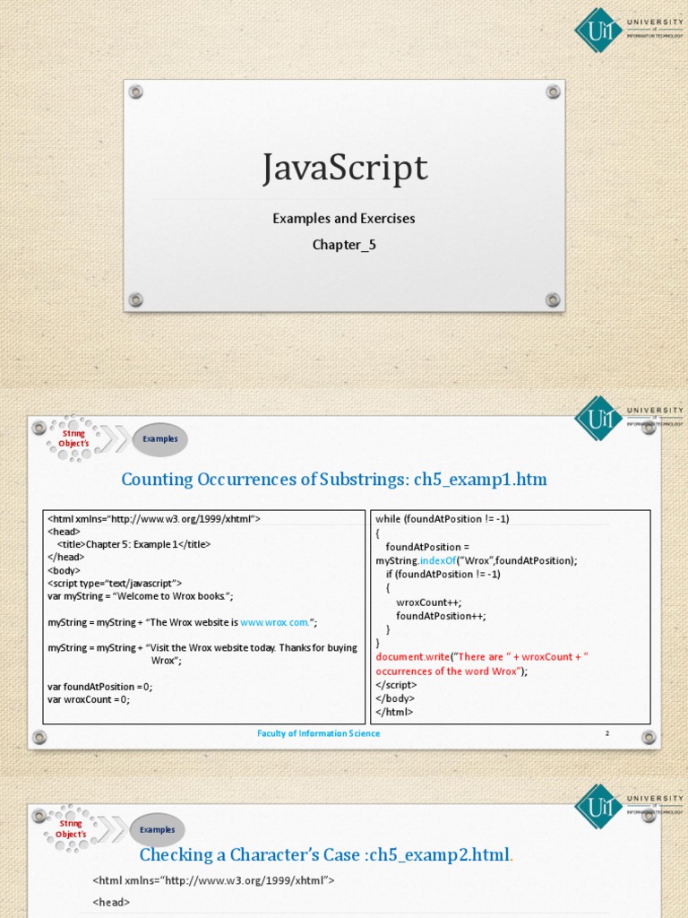 JS Practice (Chapter 5) | PDF | String (Computer Science) | Information Science