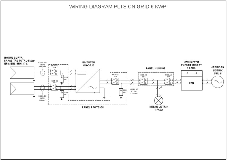 Wiring Diagram for 6 kWp On-Grid System | PDF