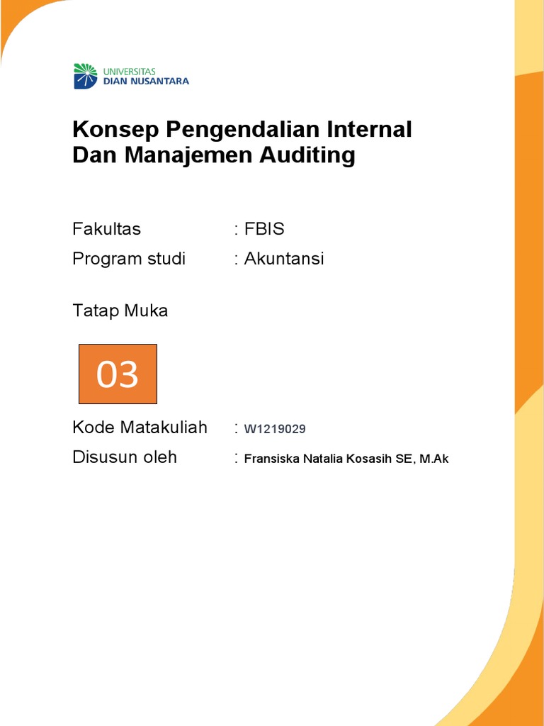 FNK - IA - P3 - Modul-Konsep Pengendalian Internal & Manajemen Auditing | PDF