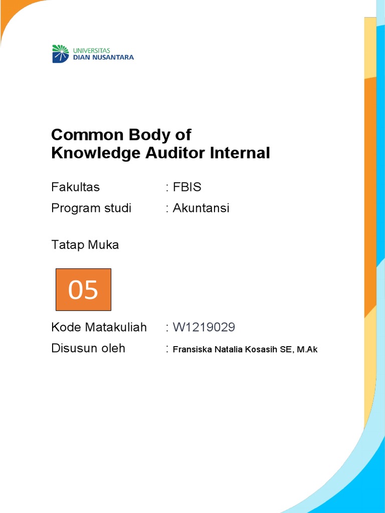Overview of Common Body of Knowledge for Internal Auditors | PDF | Business