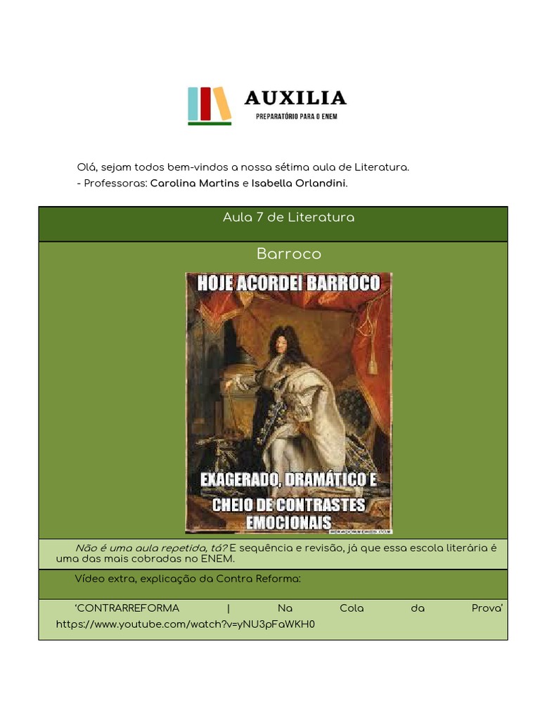 Literatura Aula 7 | PDF