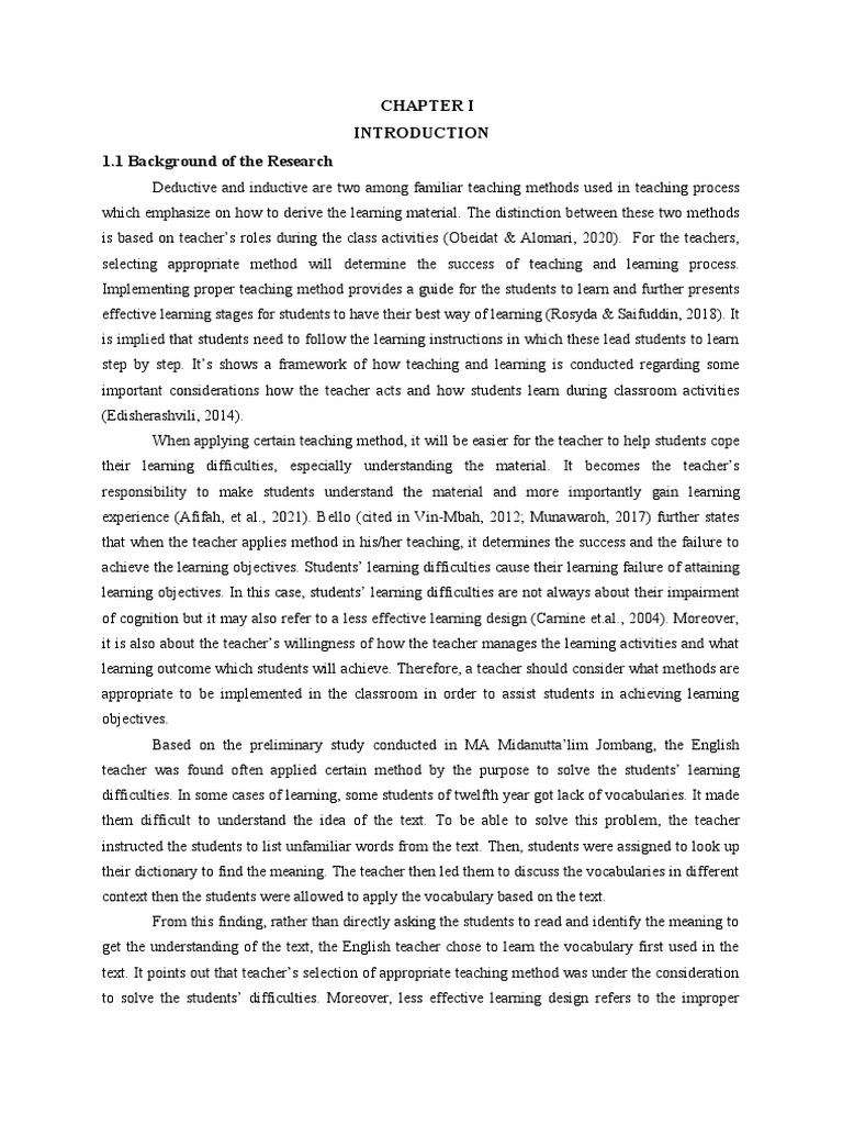 CHAPTER I - Revisi Sempro-Done | PDF | Teaching Method | Teachers