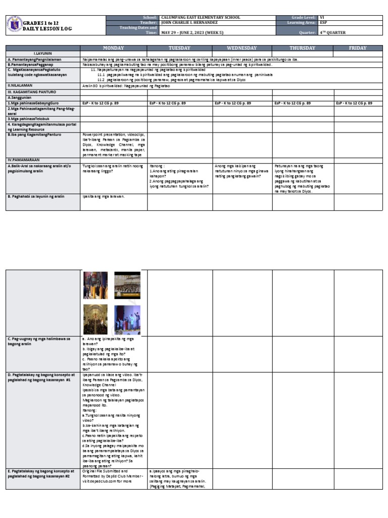 DLL - Esp 6 - Q4 - W5 | PDF