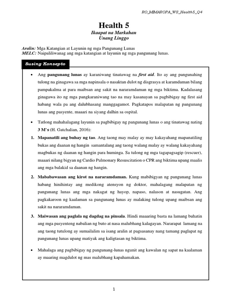 Health5ws Q4 W1 | PDF