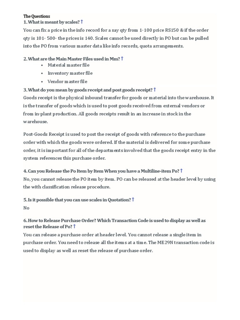 Best 164+ (SAP MM Interview Questions & Answers 2022) . | PDF