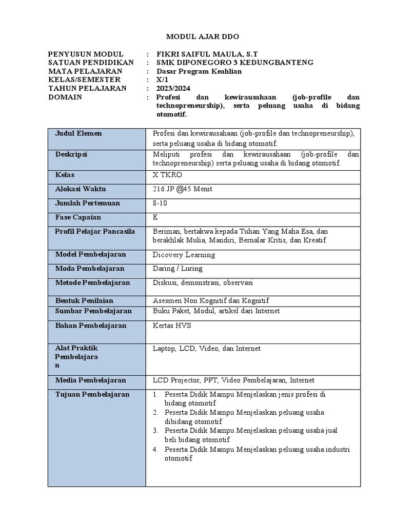 Modul Ajar Ddo CP 3 | PDF