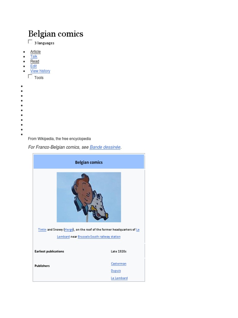 Belgian Comic History | PDF | Belgian Comics | Cartooning