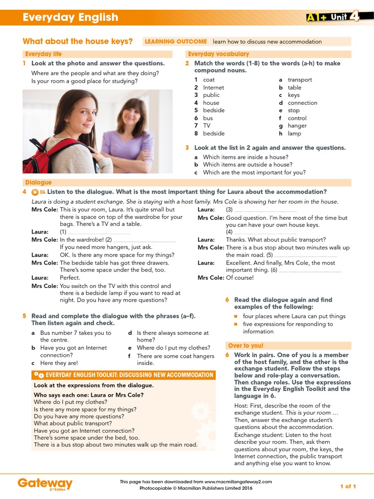 A1+ UNIT 4 Everyday English | PDF | Cognition | Cognitive Science