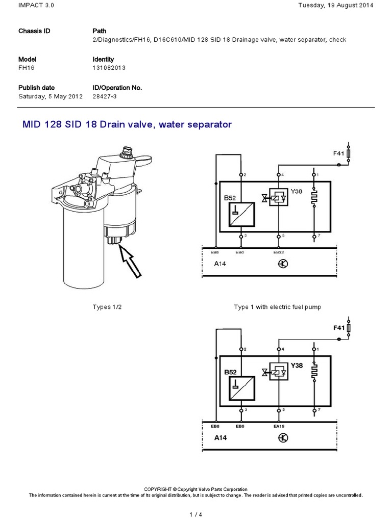 MID 128 SID 18 Drain Valve, Water Separator | PDF | Electromagnetism | Electrical Engineering