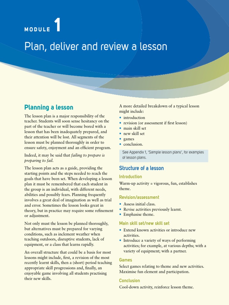 AUSTSWIM Lesson Planning Guide | PDF | Self-Improvement | Science ...
