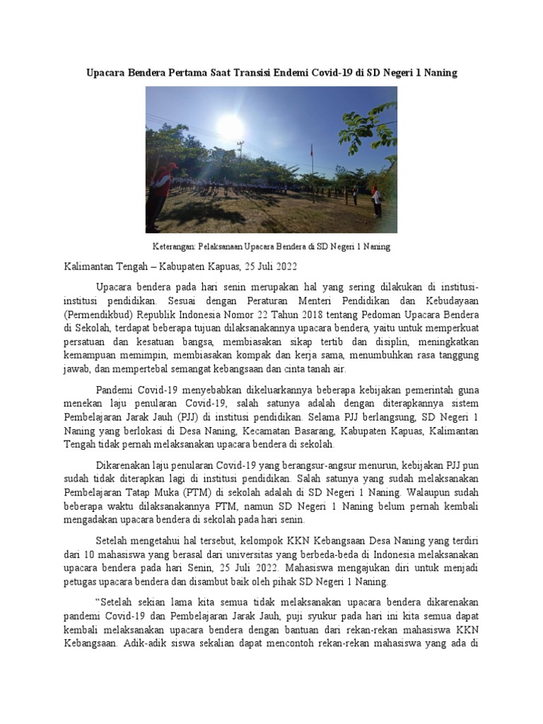 Rilis Pers Upacara Bendera | PDF | Kesehatan Holistik