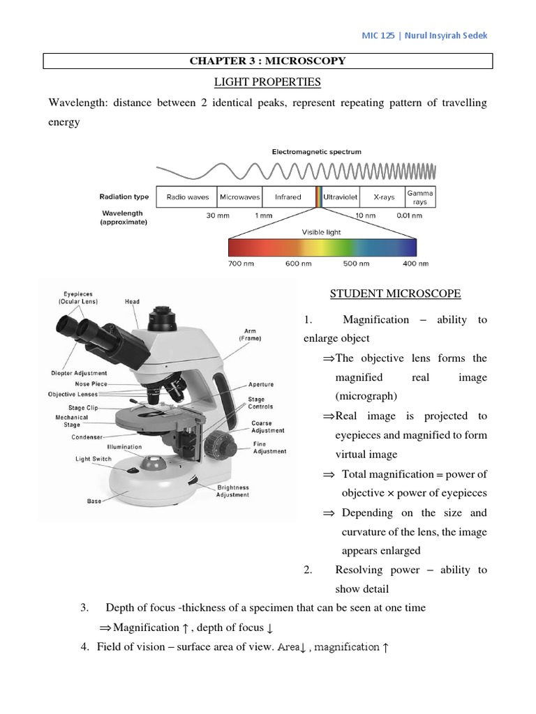 Chapter 3 Notes | PDF | Microscopy | Microscope